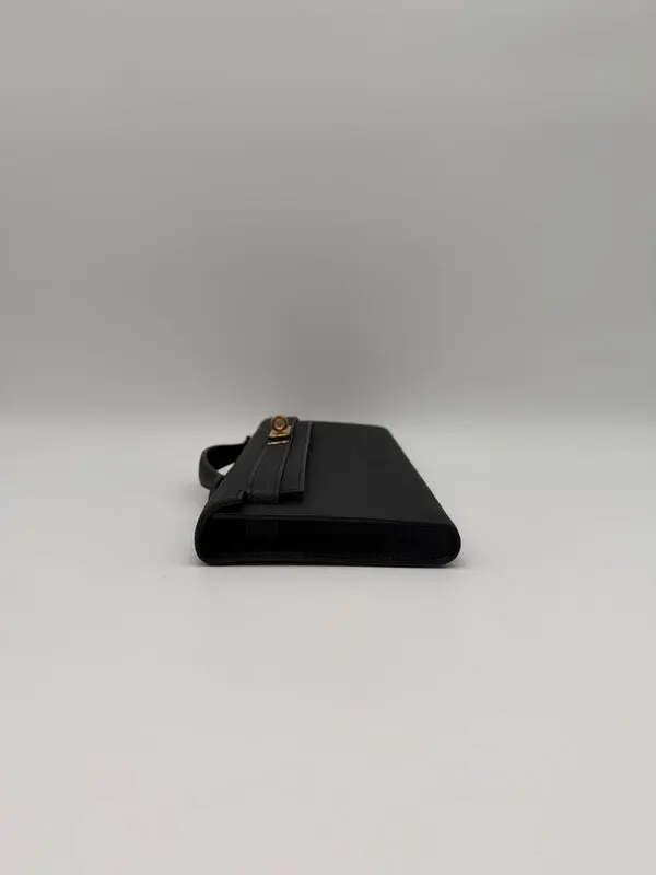 Hermès Kelly Epsom Leather Clutch With Gold Hardware - Black