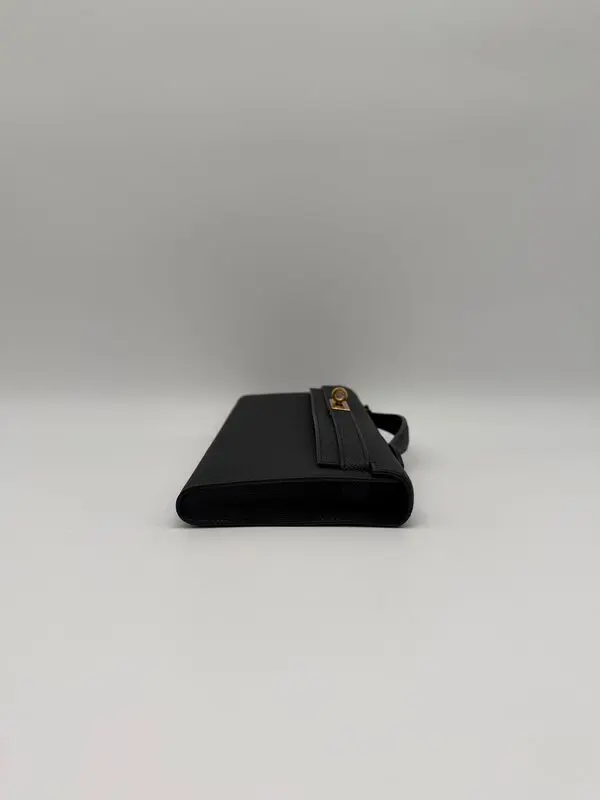 Hermès Kelly Epsom Leather Clutch With Gold Hardware - Black