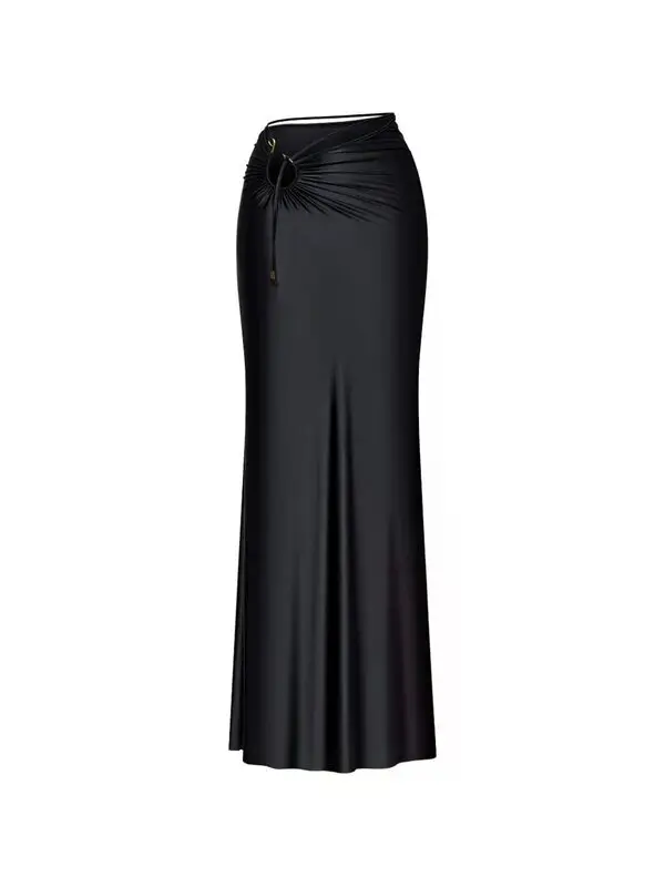KOROBEYNIKOV Metallic Shine Maxi Skirt - Black