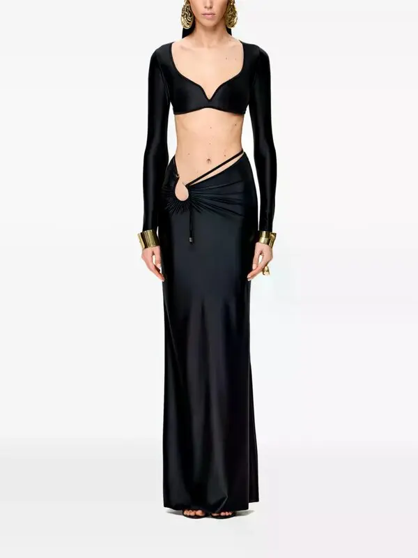 KOROBEYNIKOV Metallic Shine Maxi Skirt