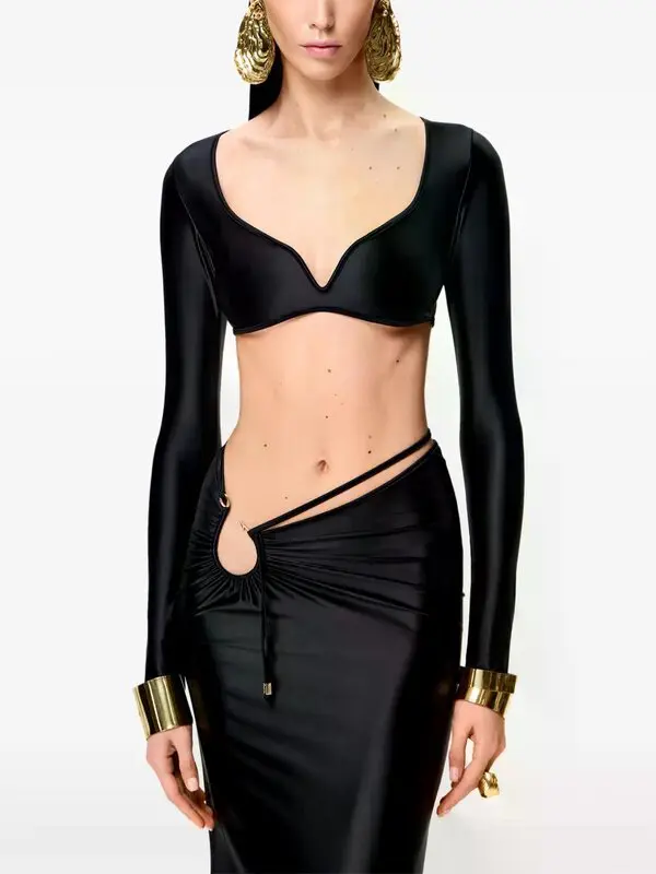KOROBEYNIKOV Metallic Shine Maxi Skirt