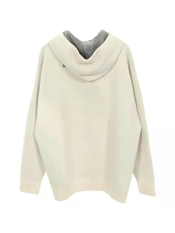 Loewe Anagram Knitted Hoodie - Neutrals