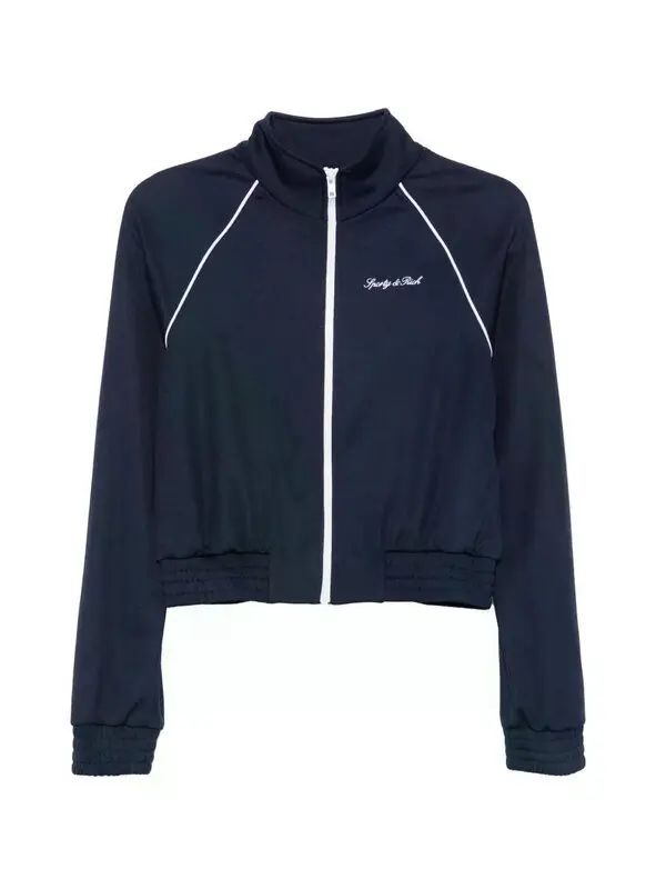 SPORTY & RICH Logo Embroidered Piped Jacket