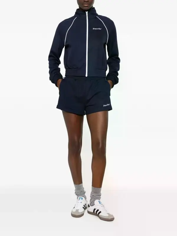 SPORTY & RICH Logo Embroidered Piped Jacket