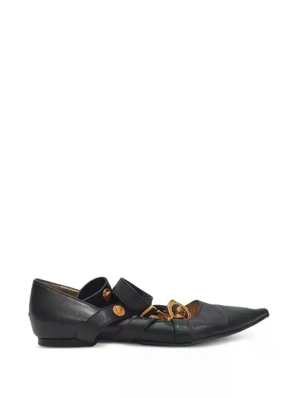 Versace Medusa Head Ballet Flats - Black