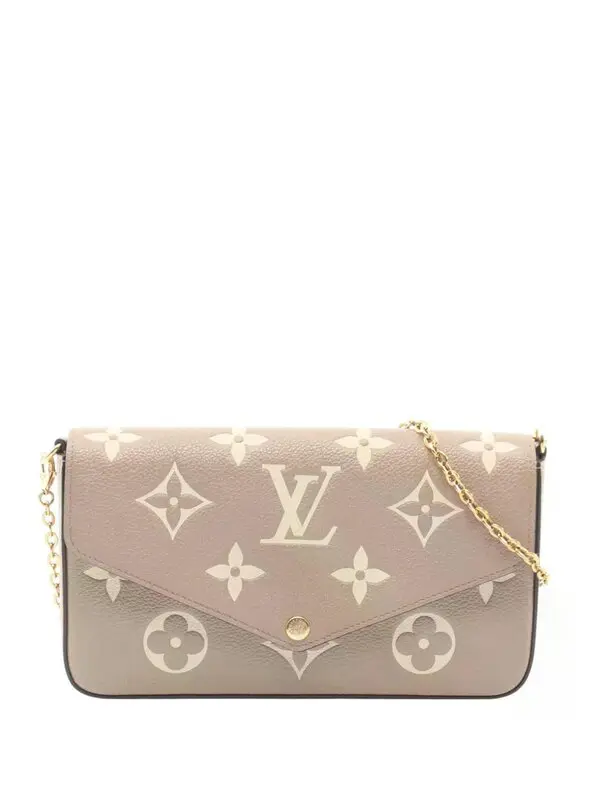 LOUIS VUITTON Monogram Empreinte Pochette Felicie Crossbody Bag - Neutrals