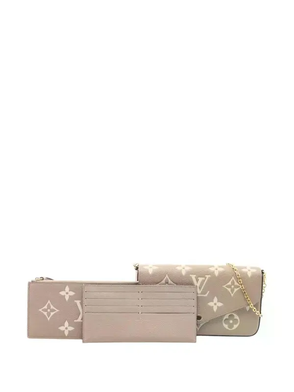 LOUIS VUITTON Monogram Empreinte Pochette Felicie Crossbody Bag - Neutrals