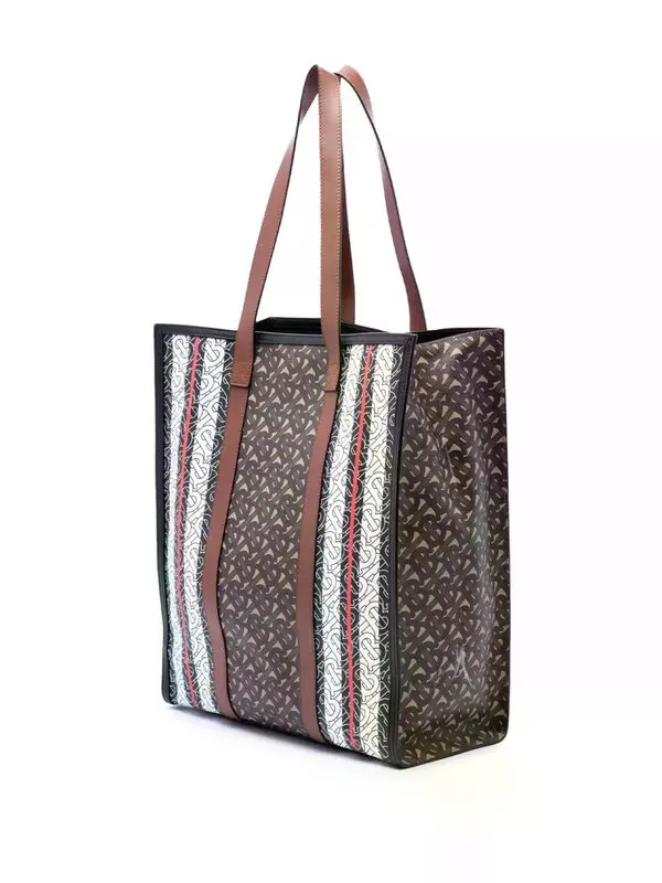 Burberry E-canvas Stripe Vertical Tote Bag