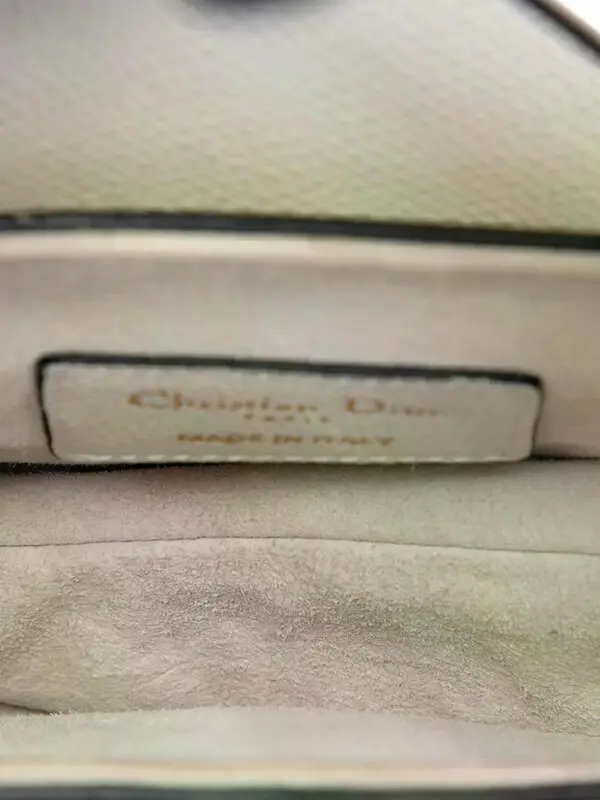 Dior Mini Grained Calfskin Saddle Bag Satchel - White