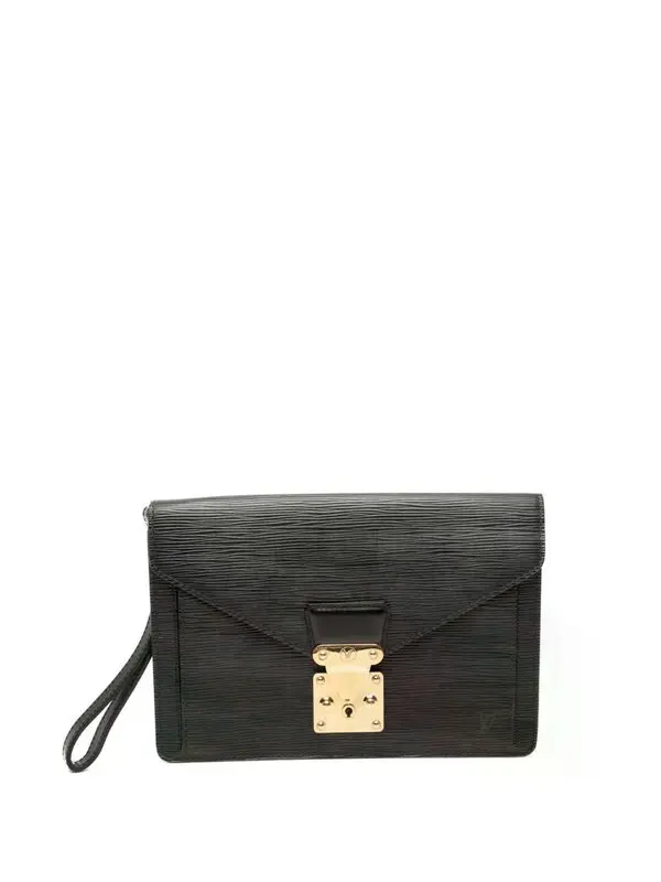 LOUIS VUITTON Epi Pochette Sellier Dragonne Clutch Bag - Black