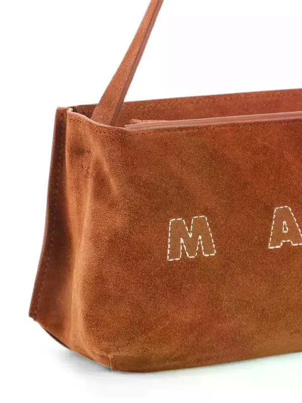 Marni Museo Logo-embroidered Suede Shoulder Bag