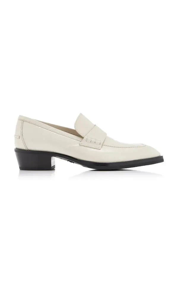 JIMMY CHOO Wilder Eel-embossed Leather Loafers - White