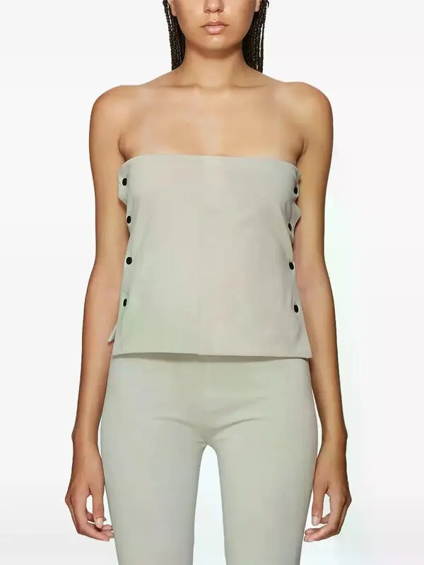 RONI ILAN Strapless Button-up Top - Neutrals