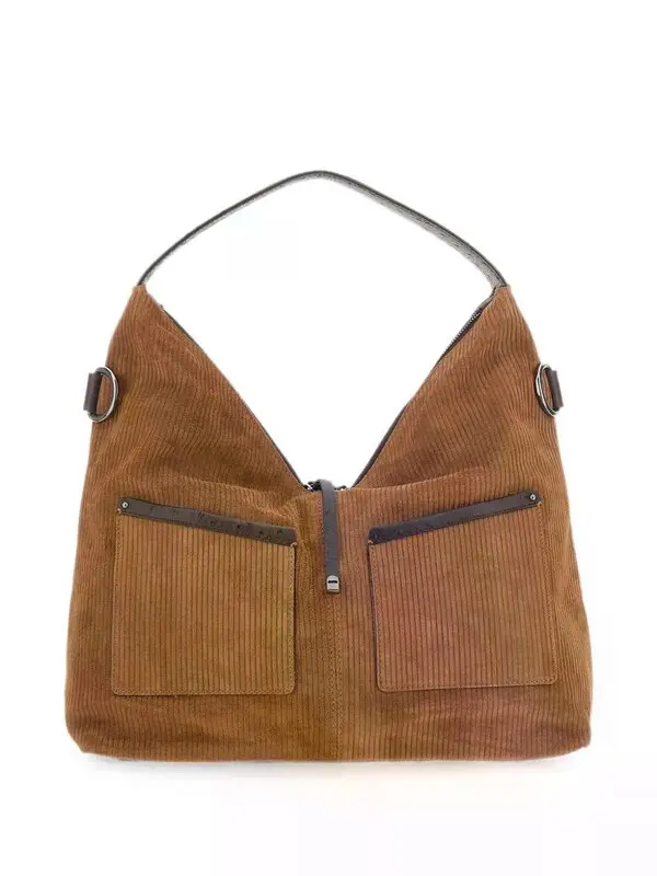 GIANNI CHIARINI Scilla Ribbed Tote Bag - Brown