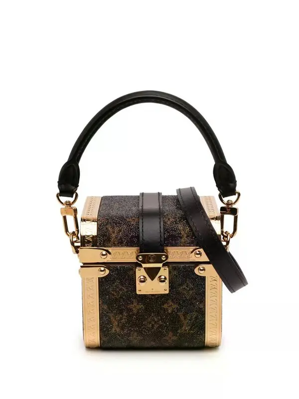 LOUIS VUITTON Monogram Satin Treasure Box Satchel - Brown