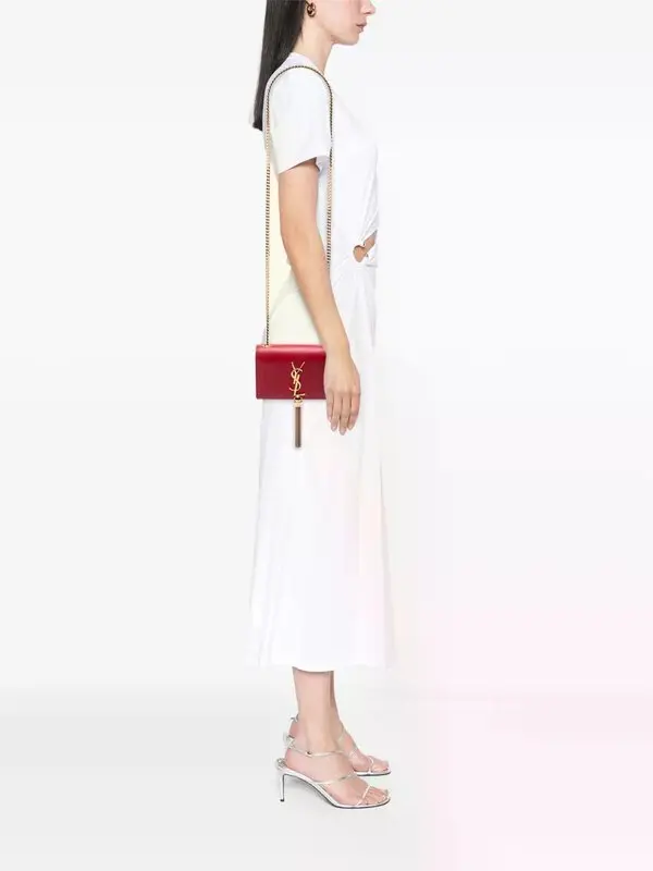 Saint Laurent Small Monogram Kate Tassel Crossbody Bag - Red