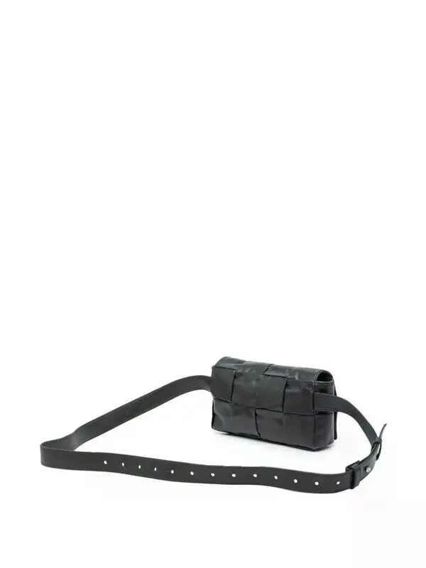 Bottega Veneta Paper Calfskin Intrecciato Cassette Belt Bag - Grey