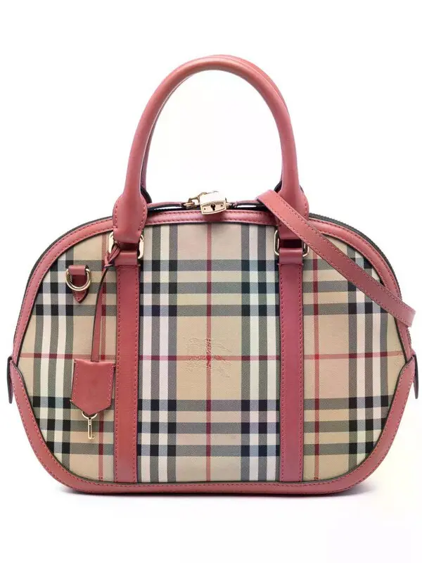 Burberry Haymarket Check Nylon Orchard Bowling Bag - Neutrals