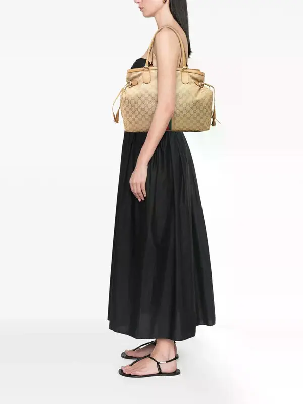 Gucci Gg Canvas Web Tassel Tote Bag