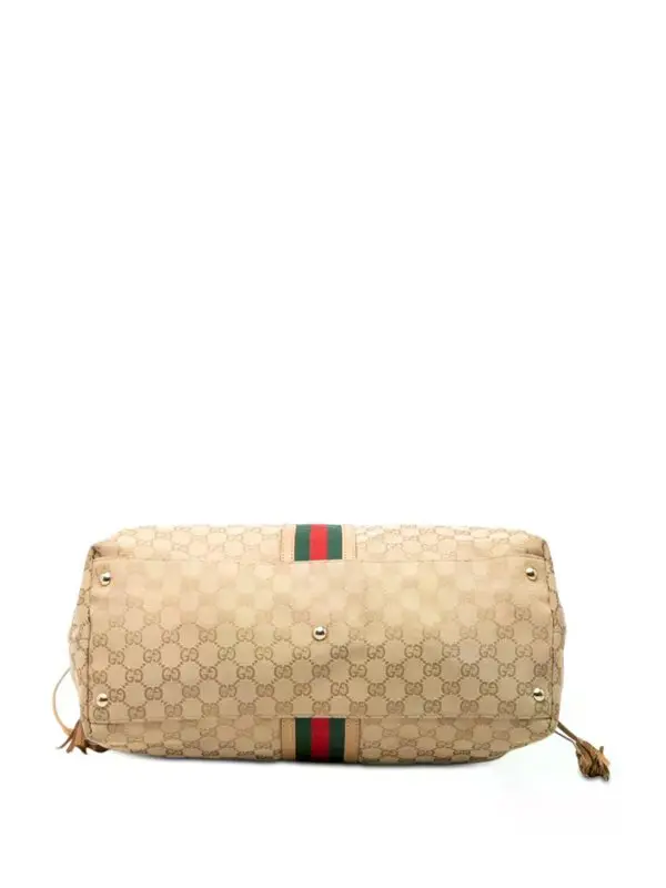 Gucci Gg Canvas Web Tassel Tote Bag