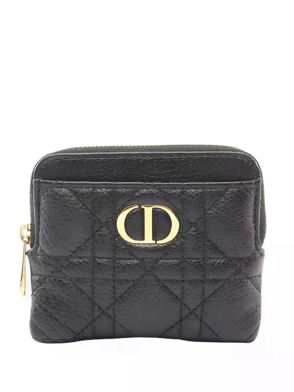 Dior Lambskin Cannage Caro Coin Pouch - Black