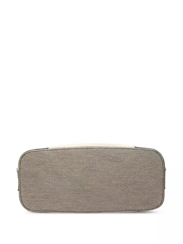 Gucci Canvas Shoulder Bag With Leather Trim