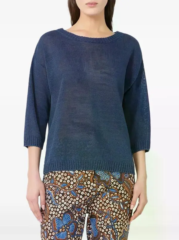Max Mara Linen Three-quarter Sleeve Sweater