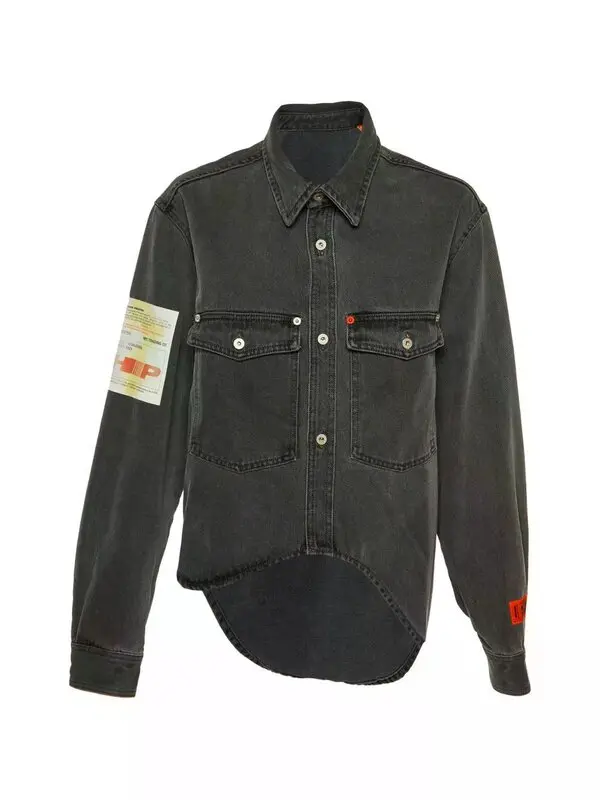Heron Preston High-low Denim Shirt - Grey