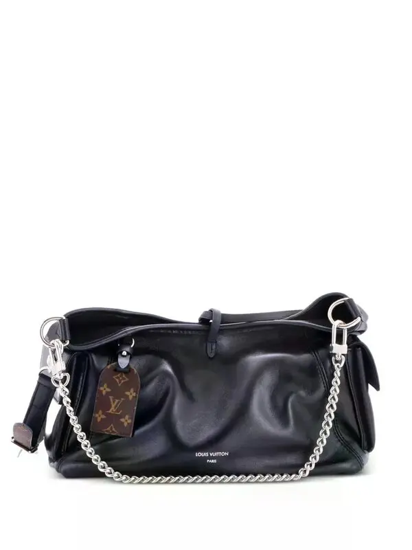 LOUIS VUITTON Carryall Cargo Hobo Monogram Canvas Pm Shoulder Bag - Black