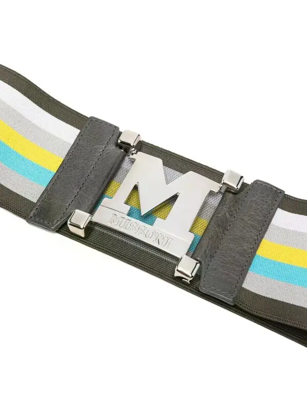 Missoni Logo Plaque Striped Belt