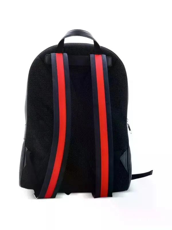 Gucci Gg Coated Canvas Medium Backpack With Front Zip Pocket