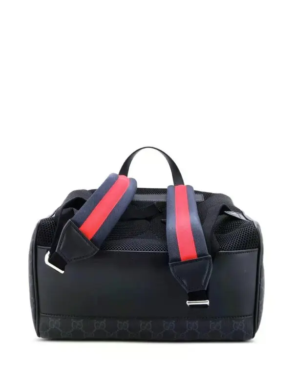 Gucci Gg Coated Canvas Medium Backpack With Front Zip Pocket