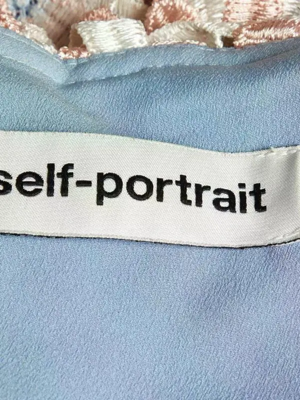 SELF-PORTRAIT Floral Appliqué Off-the-shoulder Blouse