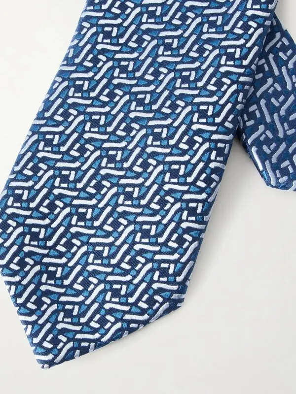 Charvet Silk-jacquard Geometric Motif Neck Tie