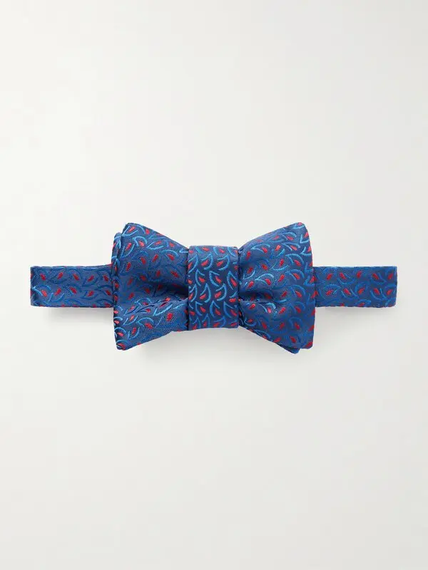 Charvet Silk-jacquard Bow-tie - Blue