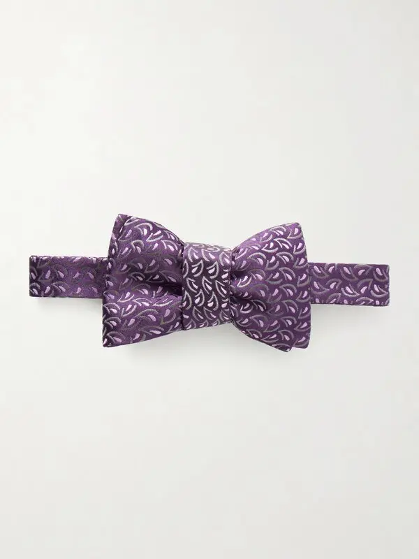 Charvet Silk-jacquard Bow-tie - Purple