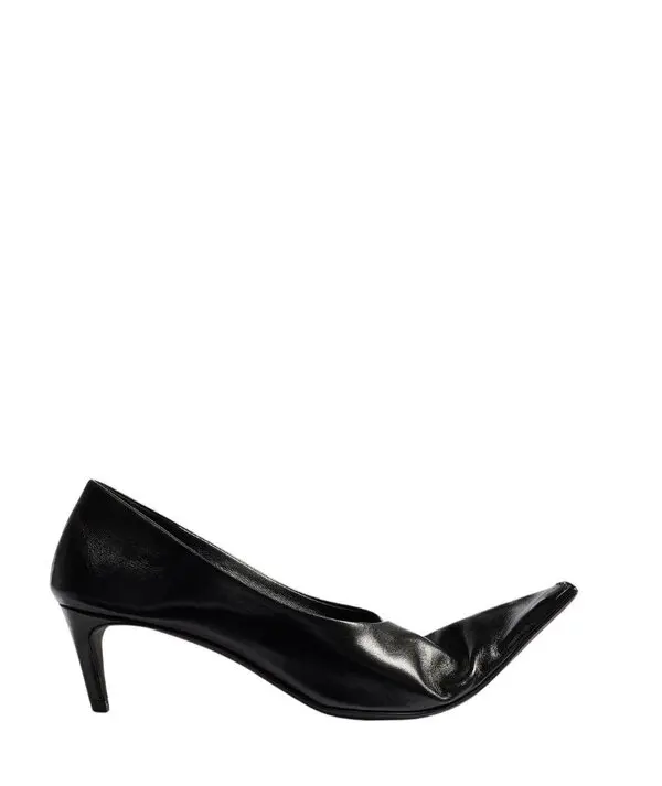 Khaite Marlene Pump In Glazed Leather - Black