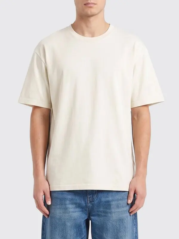 AMISH SUPPLIES Cotton T-shirt With Dropped Shoulders And A Contemporary Crew Neck Cut - Ivory