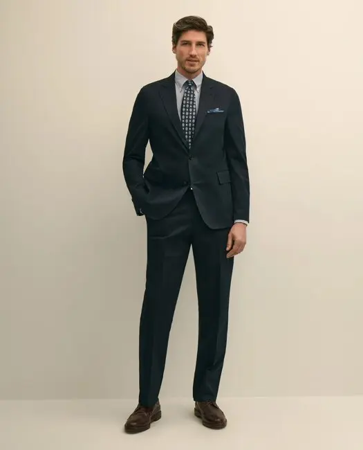 Brooks Brothers No. 1 Sack Suit In Cotton Twill - Navy