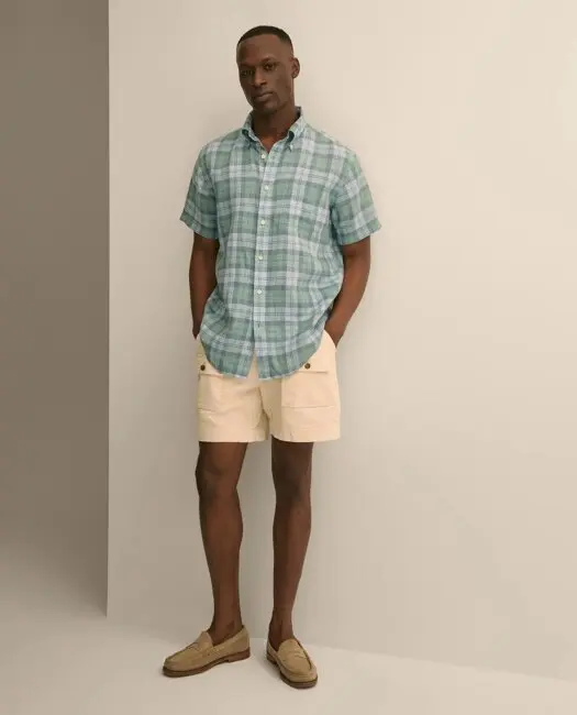 Brooks Brothers 6.5" Cotton Corduroy Camp Shorts Pants - Sand