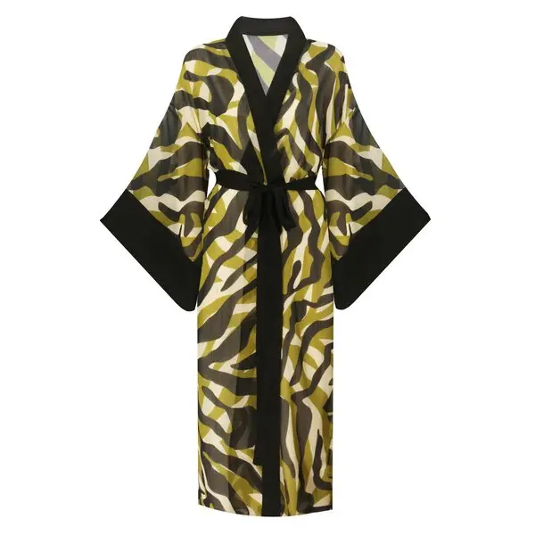 N'ONAT Green / Black Wild Breeze Kaftan In Green & Black - Green/black