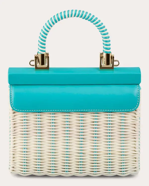 Rodo Small Paris Woven Wicker Leather Handbag