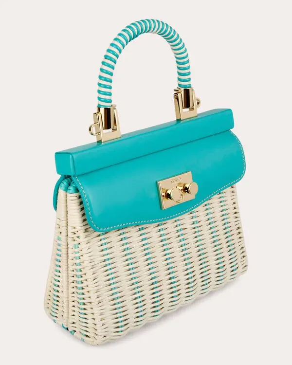 Rodo Small Paris Woven Wicker Leather Handbag
