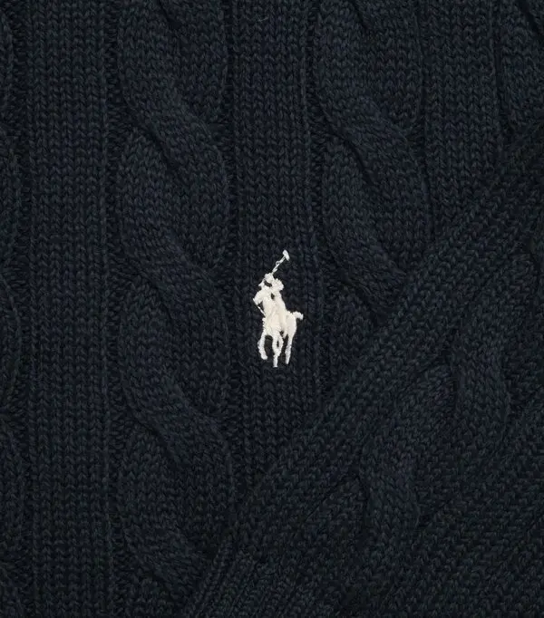 Polo Ralph Lauren Cotton Cable-knit Polo Pony Sweater - Navy