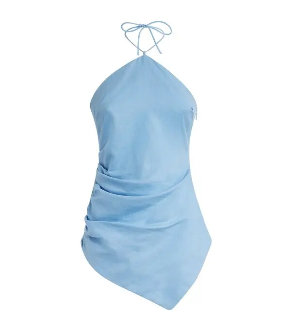 Faithfull The Brand Linen Natalia Top - Blue