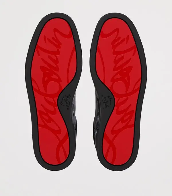 CHRISTIAN LOUBOUTIN Louis Jr Canopy Leather Sneakers - Black
