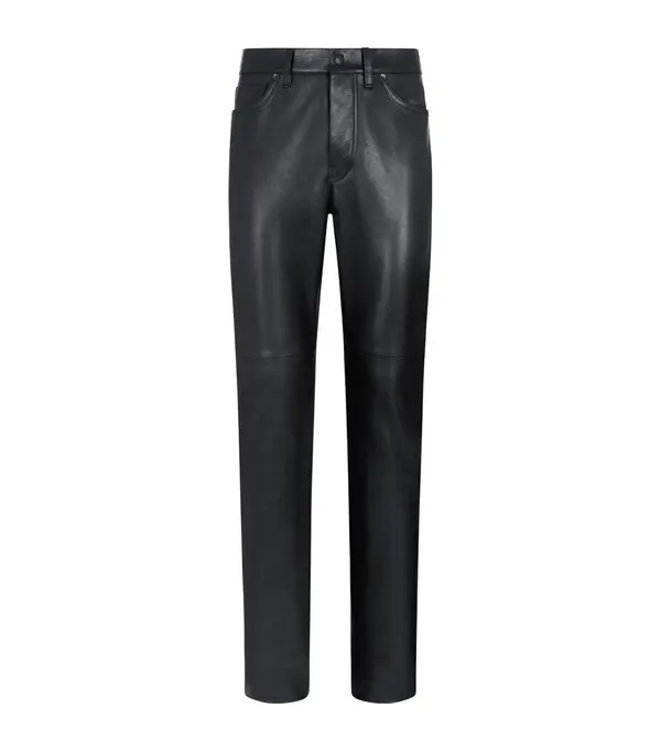 TOM FORD Leather Straight Leg Trousers