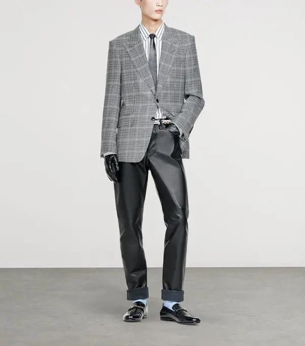 TOM FORD Leather Straight Leg Trousers