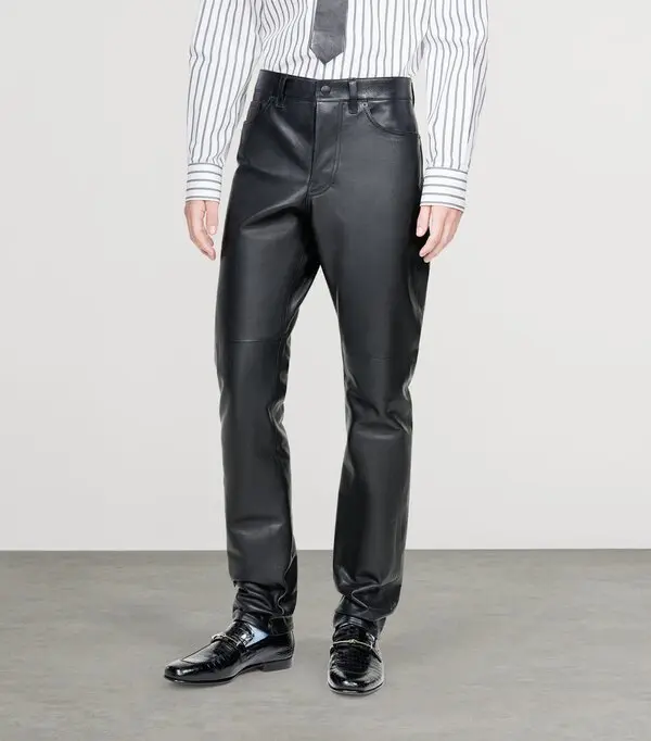 TOM FORD Leather Straight Leg Trousers