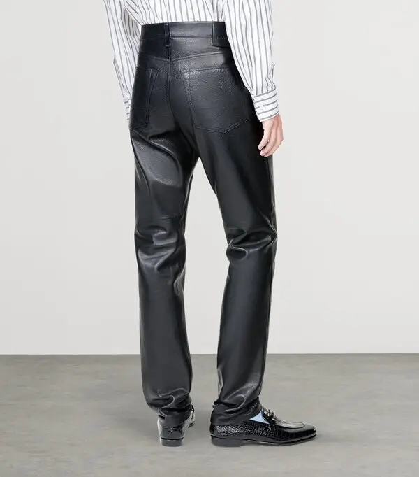 TOM FORD Leather Straight Leg Trousers